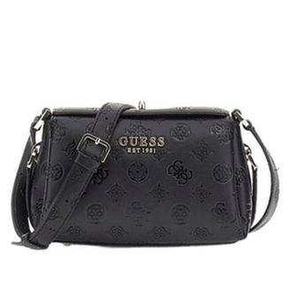Guess Damen Phoebe Mini Crossbody Bag Umh&auml;ngetasche, Schwarzes Logo