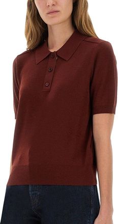 Burberry Wool Polo - Burgundy