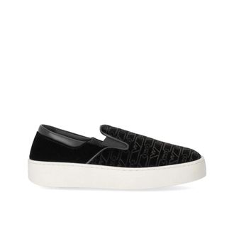 Emporio Armani Monogram Slip-On Velvet Sneaker - - Shoes - Damen - Schwarzk - 38 EU
