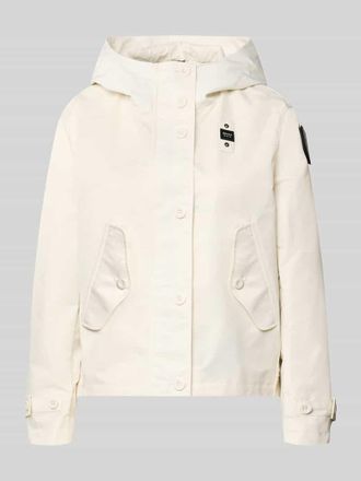 Blauer Jacke mit Label-Patches Modell MARCELA