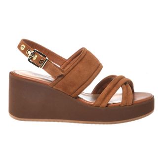 Baldinini Femme, Chaussures, Brun, Taille: 34 1/2 EU Suede Wedge Sandal