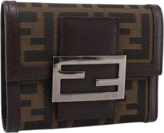 Fendi Portefeuille Trifold Pre-owned - Femme - Pre-owned - Brun - Taille: ONE Size