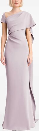 Gemy Maalouf asymmetrical-neck gown - Violett