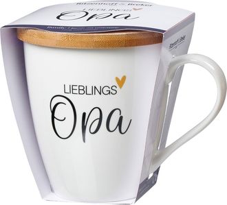 Ritzenhoff & Breker Kaffeebecher Family Gr&ouml;&szlig;e Kaffeebecher 560 ml Opa inkl. Untersetzer