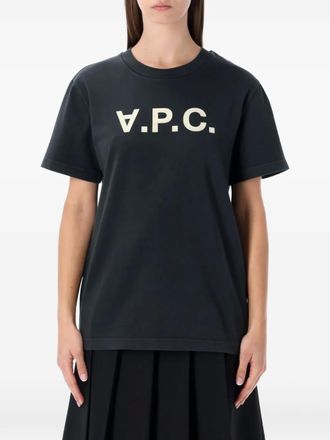 A.P.C. t-shirt bleu fonc&eacute; - Noir