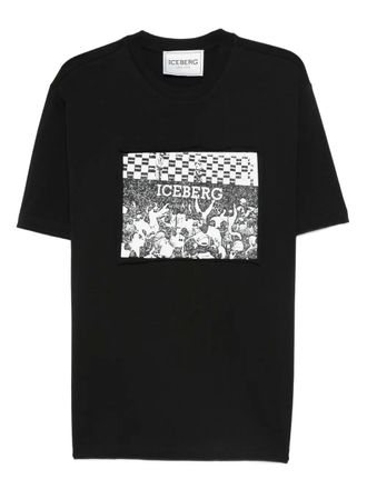 Iceberg t-shirt en coton à imprimé graphique - Noir