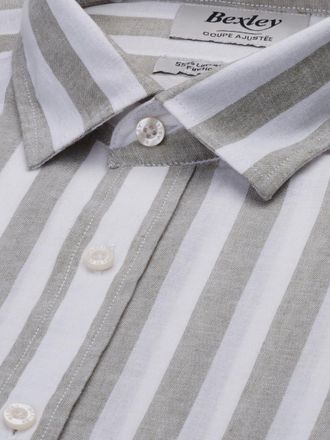 Bexley Brunien - Chemise homme vert tilleul et blanc