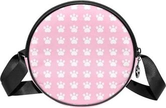 Generic Petit sac &agrave; bandouli&egrave;re circulaire pour femme, petit sac &agrave; bandouli&egrave;re avec fermeture &eacute;clair, bretelles r&eacute;glables, sac &agrave; main rond d&eacute;contract&eacute; pour fe