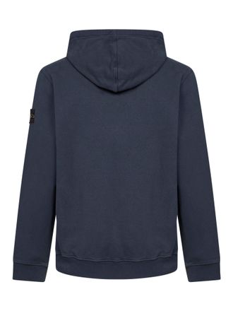 Stone Island Mens Hoodie Stretch Organic Cotton, Blue Sweatshirts Sweater
