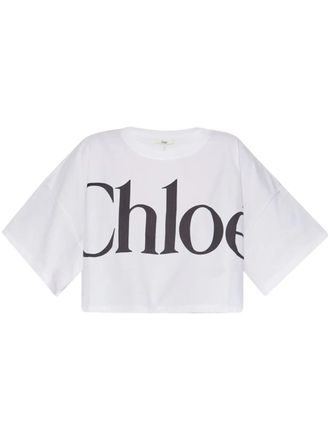 Chlo&eacute; Classic Chloe Printed Oversized Cropped T-Shirt