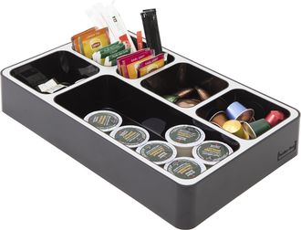 Alba Spender Universal-Kaffeepads Aluminium Grau Metall und schwarz, Aluminium, Gris m&eacute;tal et Noir, 22,5 x 37 x 6 cm