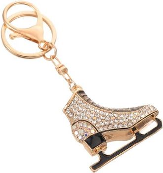 Valiclud Porte-Cl&eacute;s en M&eacute;tal D&eacute;coratif Patinage Artistique Cristaux Pendentif Breloque Cr&eacute;atif pour Cl&eacute; de V&eacute;lo Accessoire Pr&eacute;sent Sport Neige Bijou Porte-Cl&eacute;s