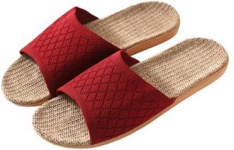 PartyKindom Pantoufles Légères Intérieur Respirantes Pour Femme Antidérapantes Lin Absorbant La Sueur Confortables Et Simples Pour Printemps