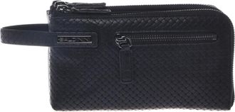 Baldinini Homme, Accessoires, Noir, Taille: ONE Size Portefeuille en Cuir &agrave; Imprim&eacute; Tiss&eacute;