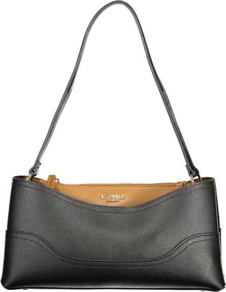 Twinset Schultertasche mit Kontrastdetail - - Bags - Damen - Schwarzk - ONE SIZE