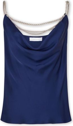 Paco Rabanne Femme, Tops, Bleu, Taille: 38 FR D&eacute;bardeur en satin