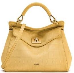 JW PEI Lucia Sac &agrave; main pour femme - Daim Synth&eacute;Tique Gaufr&eacute; Fa&ccedil;On Croco Jaune