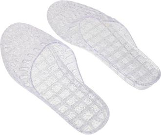 Beaupretty Pantoufles Transparentes Creuses pour Femmes Sandales Plates en Plastique Souple Antid&eacute;rapantes Chaussures DInt&eacute;rieur Salle de Bain Pointure 38 Style 