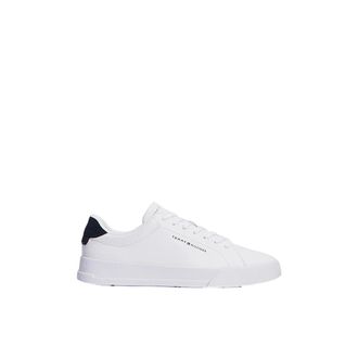 Tommy Hilfiger Sportliche Low-Top-Sneaker mit geh&auml;mmerter Oberfl&auml;che - - Shoes - Herren - Wei&szlig; - 42 EU