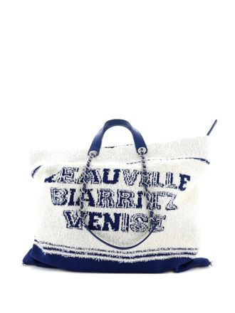 Chanel Venise Biarritz Shopping Terry Cloth Large tote bag - Bleu
