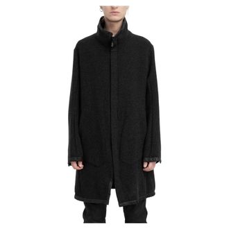 Isaac Sellam Experience Homme, Manteaux, Gris, Taille: XL Manteau en laine zipp&eacute; &agrave; col montant