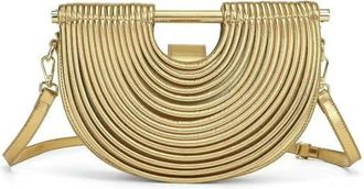 Generic NYSBH Sacs &agrave; main dor&eacute;s tiss&eacute;s &agrave; la main en corde nou&eacute;e Demi-lune argent&eacute;e Pochette de soir&eacute;e, dor&eacute;