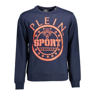 Plein Sport Blauer Langarm-Crewneck-Sweatshirt mit Print - - Sport - Herren - Blau - XL