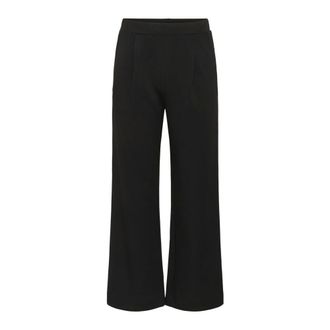 Soaked In Luxury Femme, Pantalons, Noir, Taille: 44 FR Pantalon Noir à Taille Élastique et Jambe Droite
