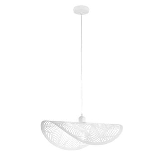 Luce-Ambiente-Design Rhei-leaf Suspension in Perforated White Metal with Single Sail 50 Cm