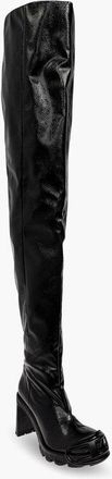 Diesel Maxi Boots D-HAMMER Vegan Leather With 10cm Embossed Monogra size 36