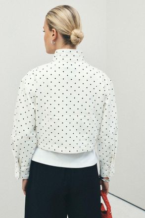 Next Jeansjacke Kastige Denim-Jacke mit Trichterkragen (1-St)