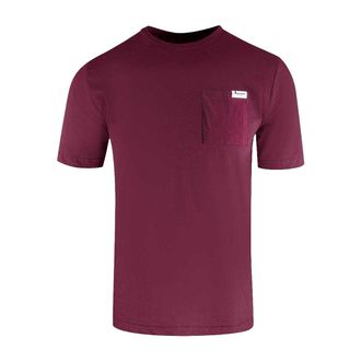 Aquascutum Active T-Shirt f&uuml;r Herren, Tasche (Burgunderrot)