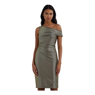Ralph Lauren Robe de cocktail m&eacute;tallis&eacute;e asym&eacute;trique - Femme - Robes - Jaune - Taille: 40 FR