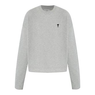 Ami Femme, Sweatshirts et sweats &agrave; capuche, Gris, Taille: 38 FR SweaT-shirt avec logo brod&eacute;