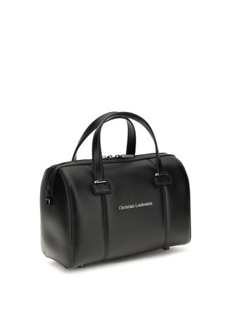 Christian Louboutin Mens Small Tactical Leather Handbag Black Calf Bos Taurus Travel Bags Suitcases
