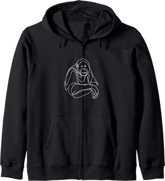 Jimbeels Elegant Line Art Orang-Utan Wildtier Kapuzenjacke