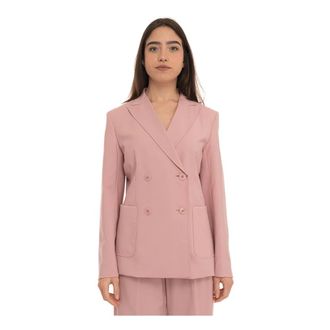 Max Mara Femme, Vestes, Rose, Taille: 44 FR Wkdzinnia Veste Crois&eacute;e