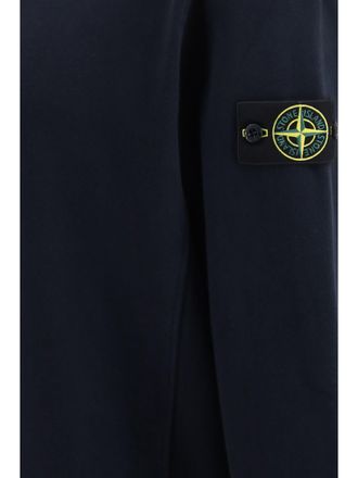 Stone Island Mens Crewneck Cotton Sweatshirt Navy Blue Sweatshirts Sweater