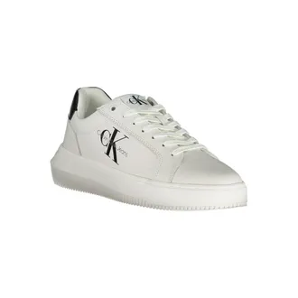 Calvin Klein Logo-Print Leather Sneaker - White