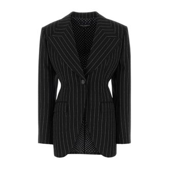 Dolce & Gabbana Bestickter Wollblazer - - Jackets - Damen - Schwarzk - S