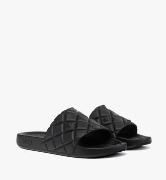 MCM Gesteppte Gummi-Slides mit Rautenmotiv