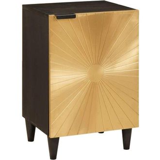 vidaXL Cabinet de salle de bain avec porte Noir et or 38 x 33 x 58 cm vidaXL