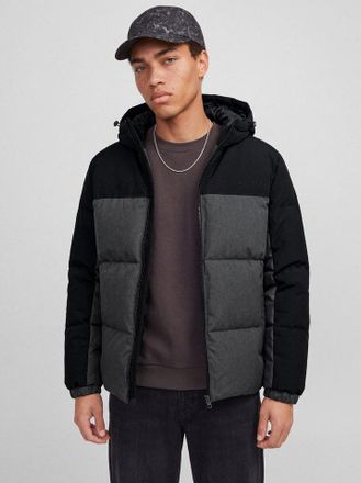 Jack & Jones Steppjacke JJOXFORD MELANGE PUFFER JACKET HOOD Kunstfaser, regular fit