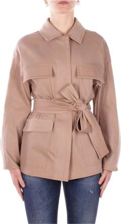 Max Mara Femme, Vestes, Beige, Taille: 36 FR Veste &agrave; Quatre Poches Boutonn&eacute;e sur le Devant