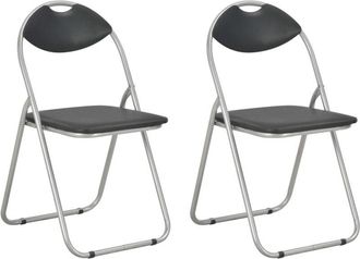 vidaXL Vidaxl - Chaises pliantes &agrave; manger lot de 2 noir similicuir