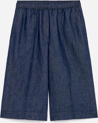 Arket Shorts Aus Baumwolle Und Leinen -Blau