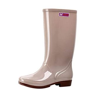 Generic Bottes de pluie en caoutchouc antidérapantes pour femme - Bottes de pluie hautes - Bottes de pluie imperméables - Pour les loisirs - Bottes dextérieur