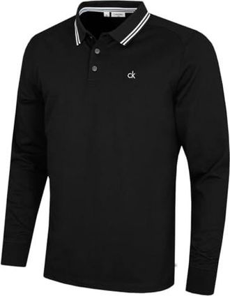 Calvin Klein Polo Campus à manches longues pour homme, Black, L