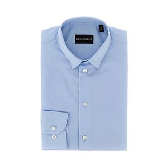 Emporio Armani Stretch-Popelinehemd - - Shirts - Herren - Blau - XL