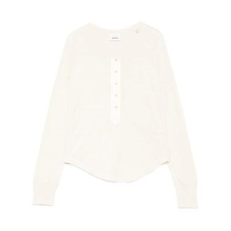Isabel Marant Bluse mit Knopfdetail am Rundhalsausschnitt - - Blouses & Shirts - Damen - Beige - L